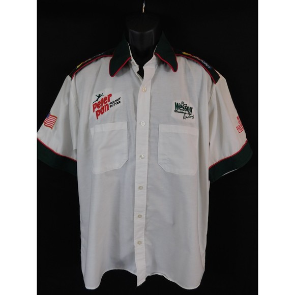 Vintage | Shirts | Vintage 9s Nascar Racing Button Down White Shirt Sz ...